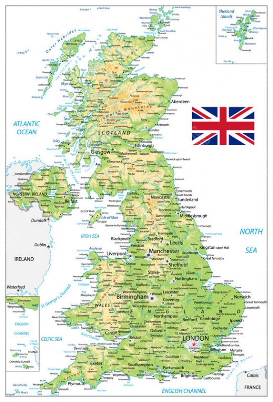 Magnetic map of England, vector, colored