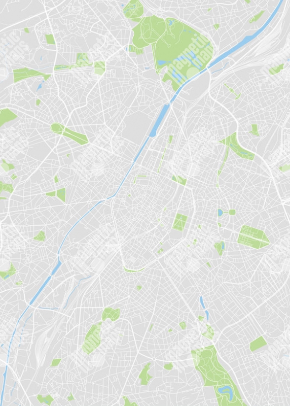 Magnetic map of Brussels, illustrated, colored